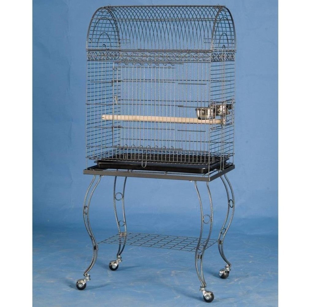 Flat Open Top Bird Cage with Stand Parrot 24
